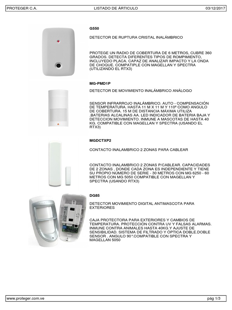 Catalogo Sensores Alarmas | PDF | Radiación electromagnética