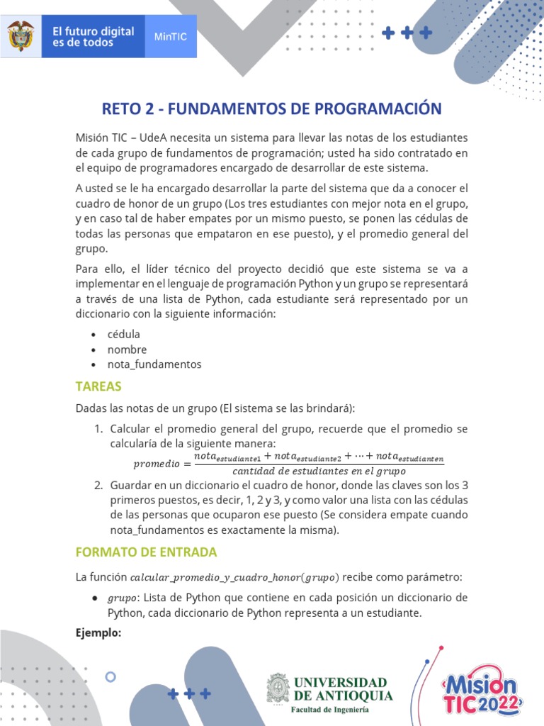 Reto 2 | PDF | Python (lenguaje de programación) | Lenguaje de programación