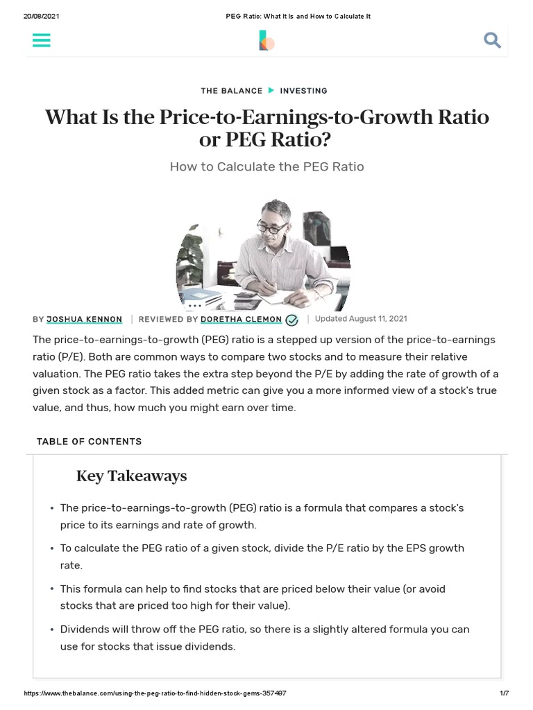 PEG Ratio - What It Is and How To Calculate It | PDF | Peg Ratio ...