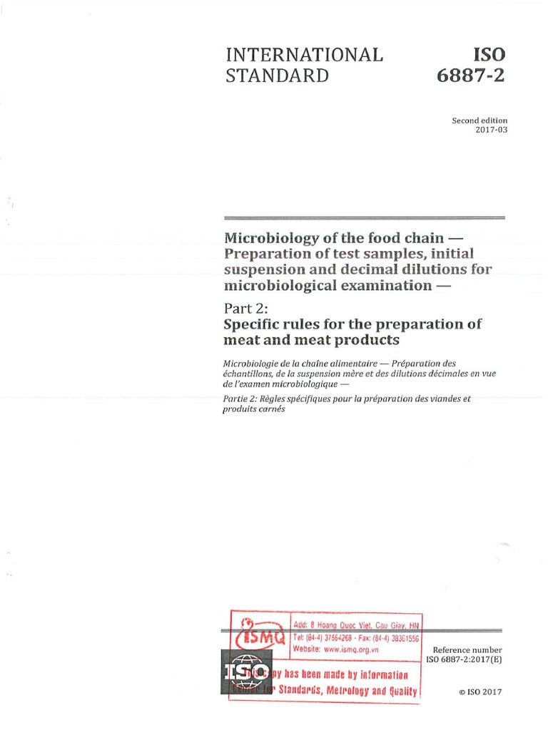 Iso 6887 2 2017 | PDF