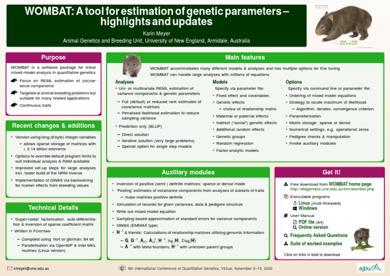WOMBAT: A Tool For Estimation of Genetic Parameters - Highlights and ...