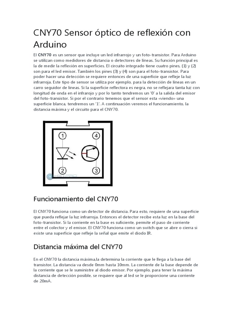 Cny70 Sensor Óptico De Reflexión Con Arduino Descargar Gratis Pdf Ingenieria Eléctrica 