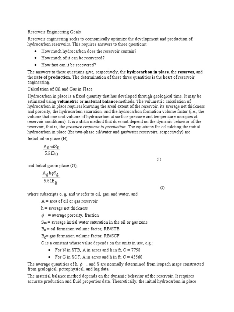 Basics of Reservoir Engineering Explained | PDF | Permeability (Earth ...