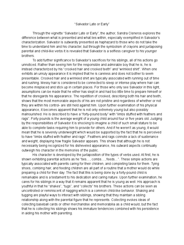 Salvador Late or Early 1 | PDF | Color | Sibling