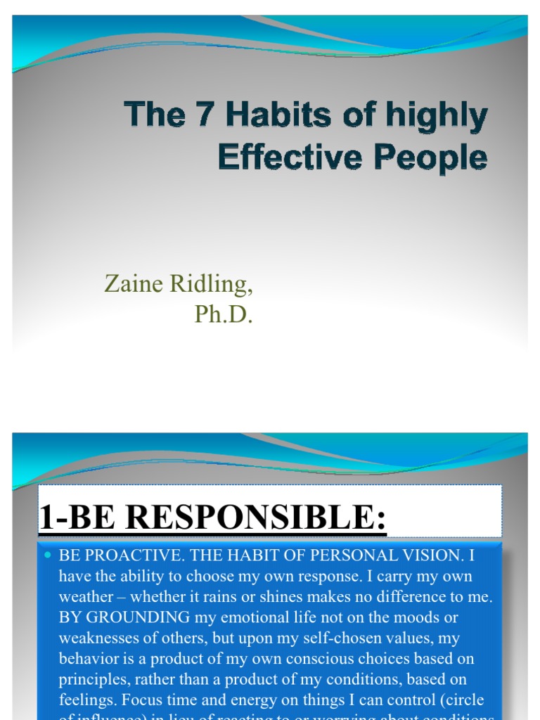 7 Habits- Stephen Covey