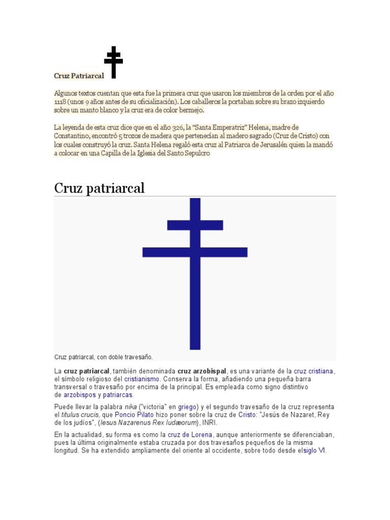 Significado de la Cruz Patriarcal | PDF