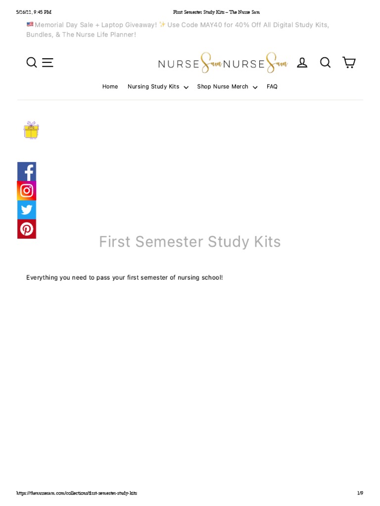 First Semester Study Kits - The Nurse Sam | PDF | Pharmaceutical ...