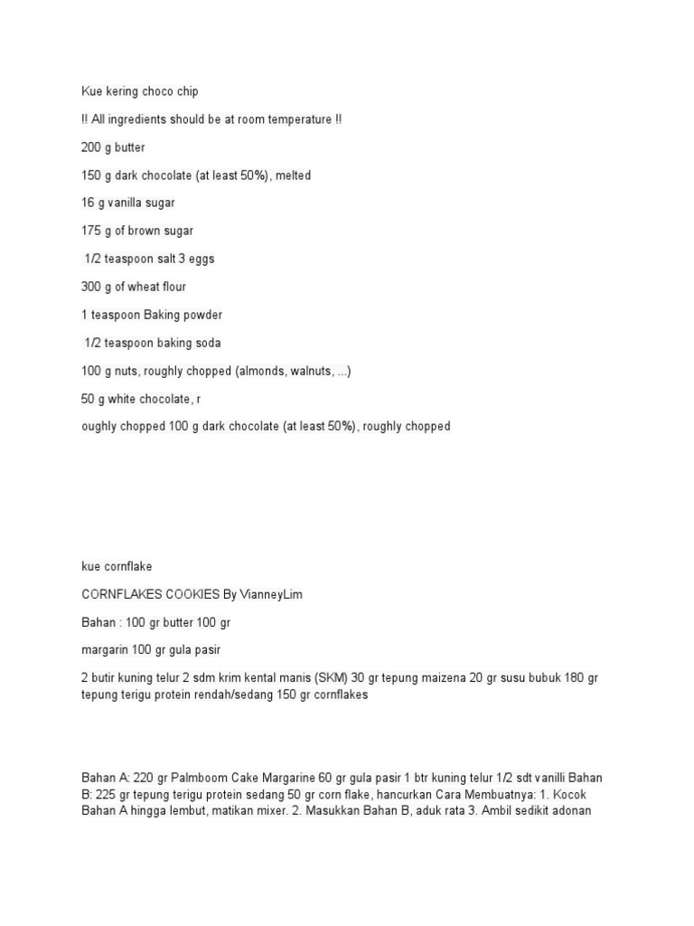 Kue Kering Choco Chip | PDF
