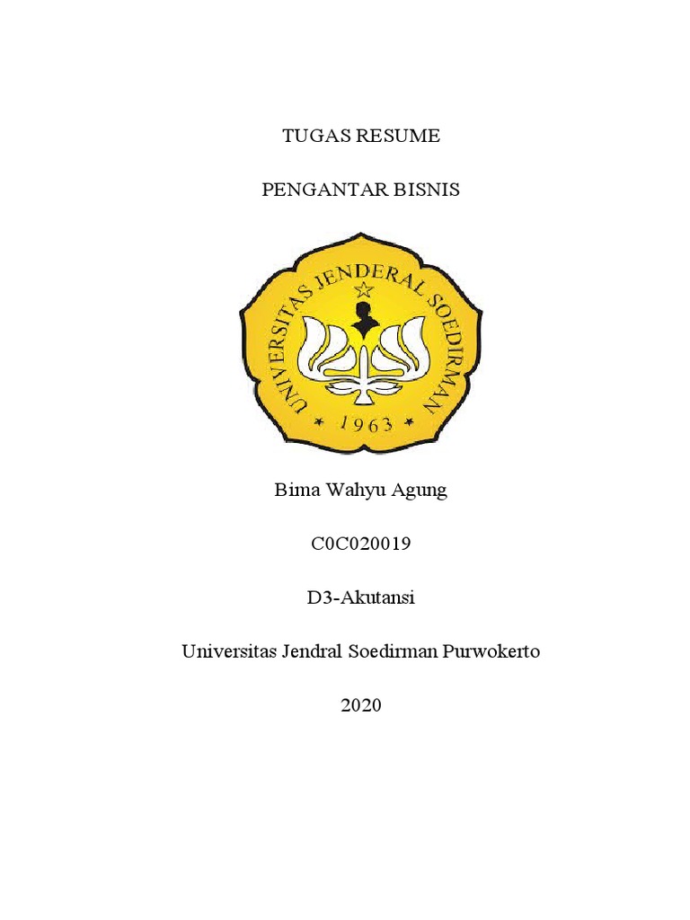 C0C020019 - Bima Wahyu Agung - Tugas Resume | PDF | Karier & Perkembangan | Bisnis