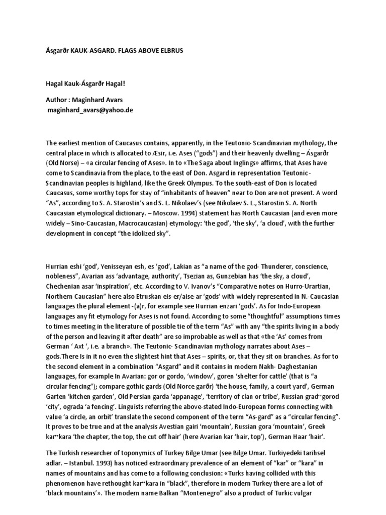 Asgard Flag Above Elbrus | PDF | Caucasus | Languages