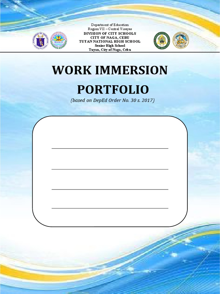 Work Immersion Portfolio Editable | PDF | Teachers | Curriculum