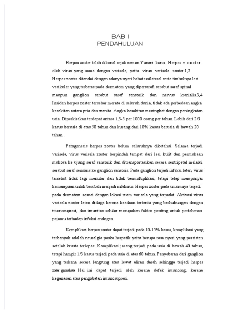 PDF Referat Herpes Zooster Diani | PDF | Kesehatan Holistik | Sains ...