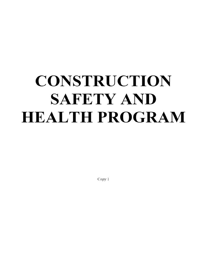 Construction Safety and Health Program | PDF
