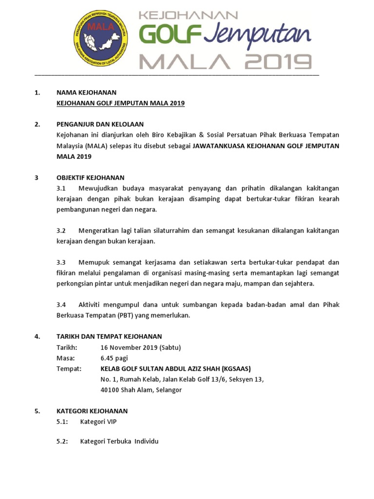 Kejohanan Golf | PDF