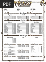 v20 Character Sheet | PDF | Role Playing Games | Leisure