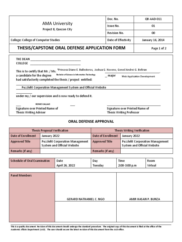 Template-Thesis 05-Oral Defense Application Form | PDF | Thesis | Computing