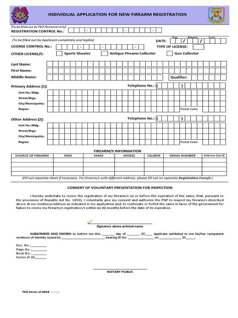Firearm Registration Renewal Application | PDF | Firearms | Gun Politics
