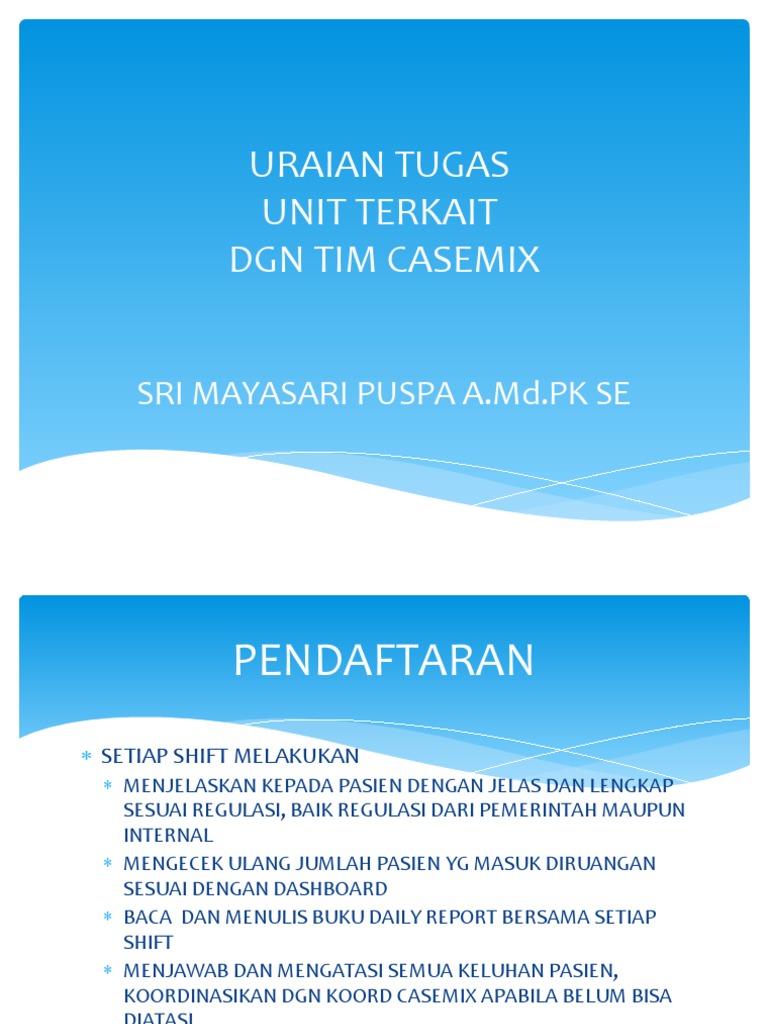 Uraian Tugas Terkait Tim Casemix | PDF