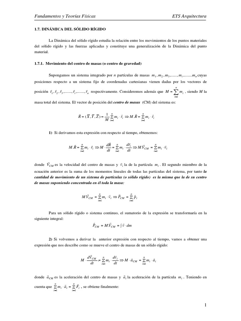 Física 7 - Dinamica - Del - Solido - Rigido | PDF | Rotación | Cinemática