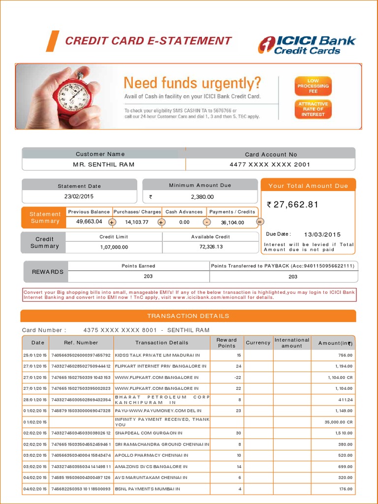 Customer credit card statement summary | PDF | Payments | Financial ...