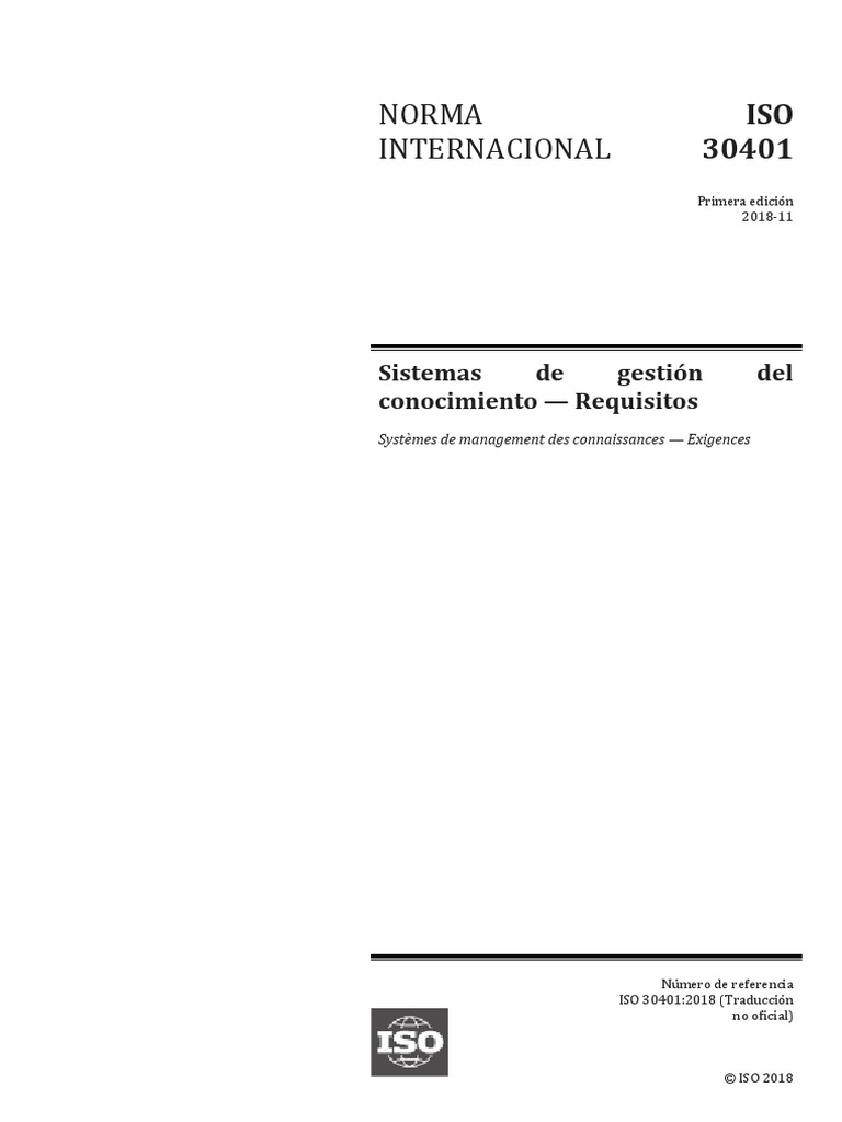 ISO 30401 - 2018 Traducción | PDF | Conocimiento administrativo ...
