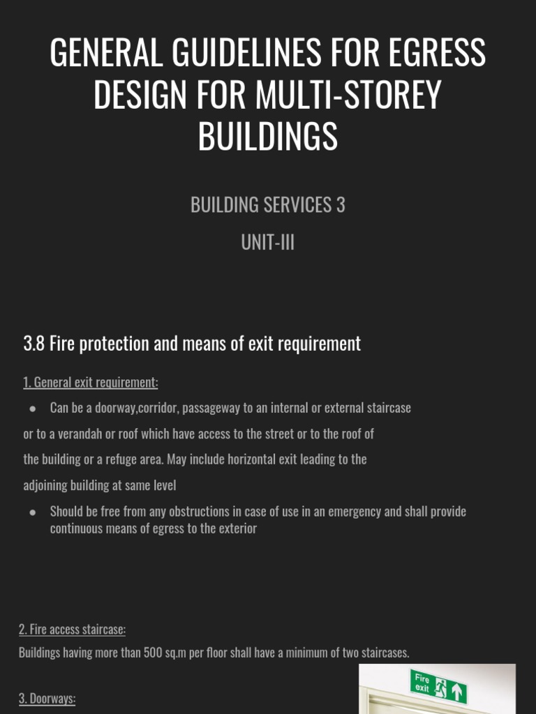 Egress Design Guidelines for Buildings | PDF | Stairs | Fire Sprinkler ...