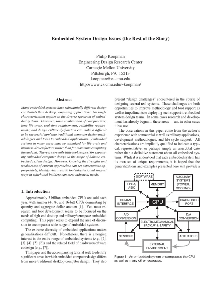 Embedded System Design Issues | PDF | Embedded System | Reliability Engineering