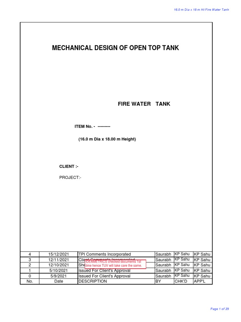 16.0 M Dia X 18.0 HT Fire Water Tank Rev 4 (2) - Commented | PDF ...