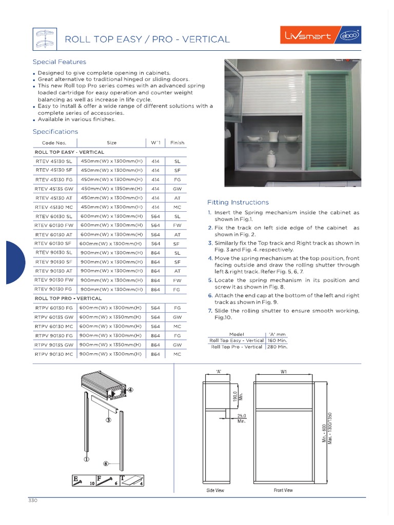 Roll Top Pro Vertical With Overlay Rails Cover Profile | PDF