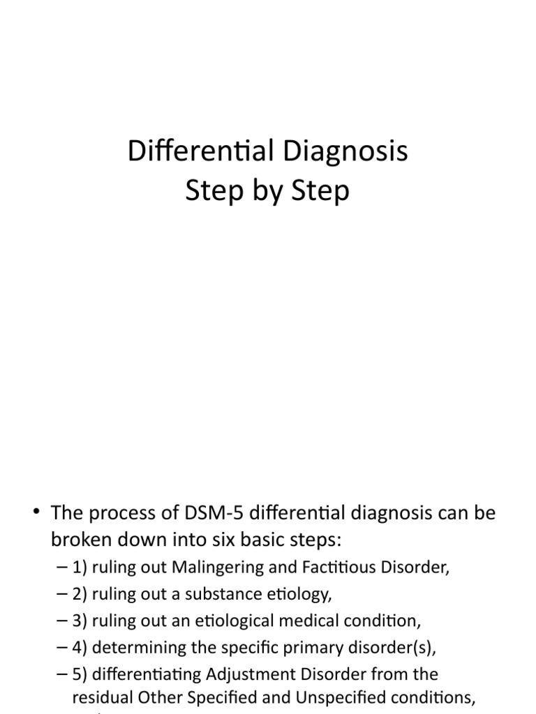 Differential Diagnosis Pdf Mental Disorder Psychiatry