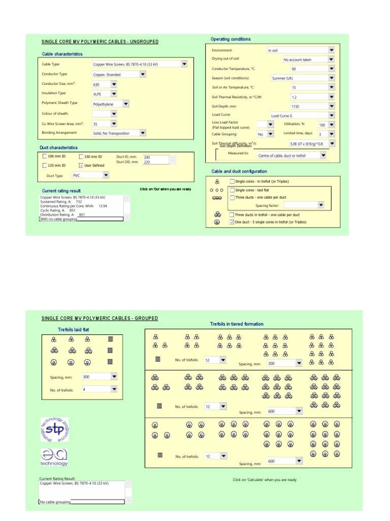 Ampacity Calculation - 630 SQMM 1C Cu PVC (DR) | PDF | Electrical ...