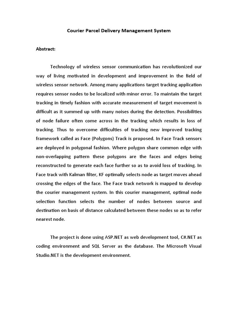 29 - Courier - Parcel - Abstract | PDF