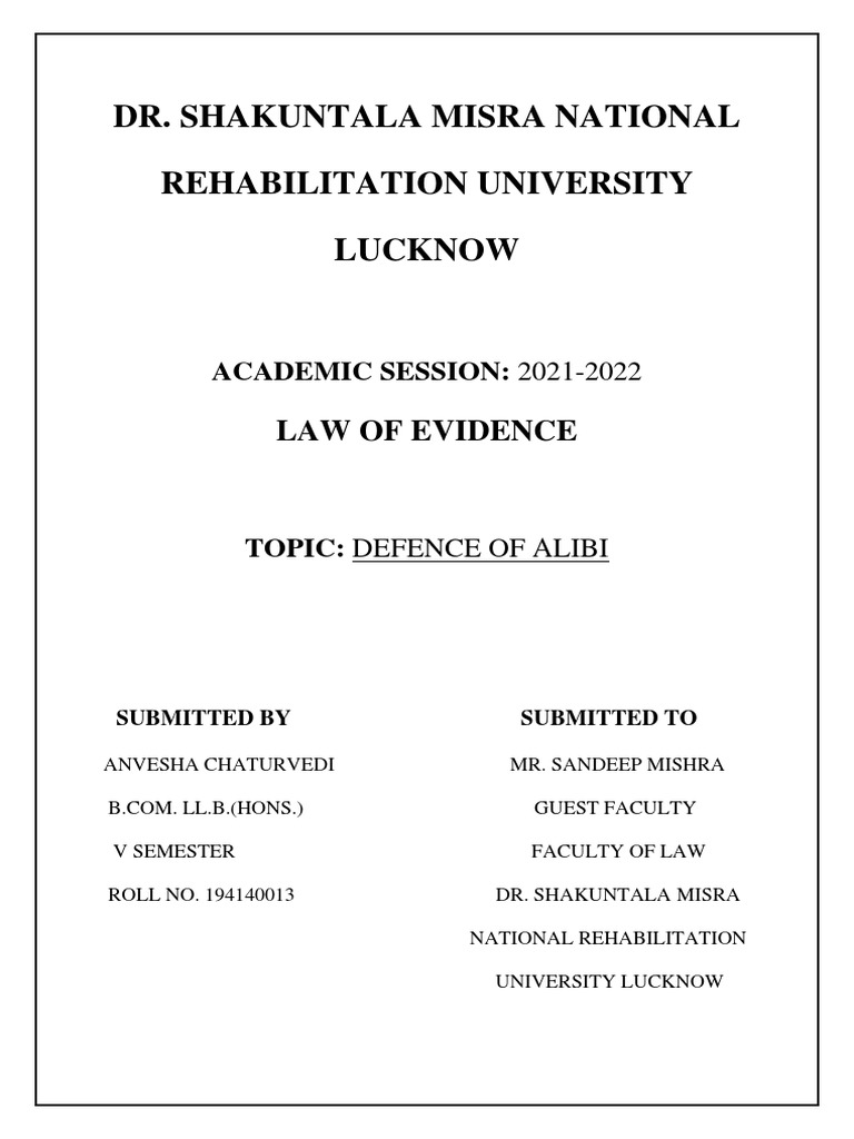 Evidence Law | PDF | Burden Of Proof (Law) | Plea