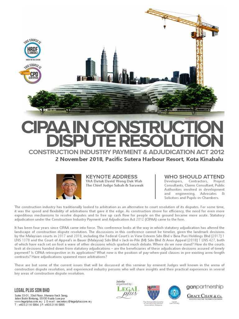 Cipaa in Construction Dispute Resolution: Construction Industry Payment ...