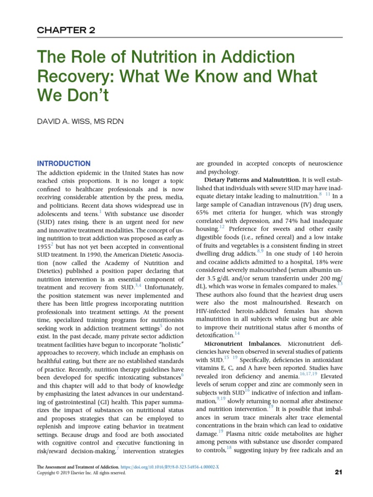 The Role of Nutrition in Addiction | PDF | Dietary Supplements ...