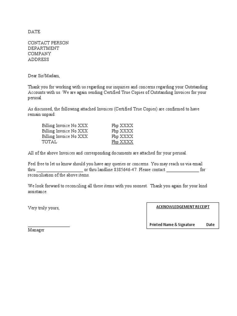 Sample Collection Letter | PDF