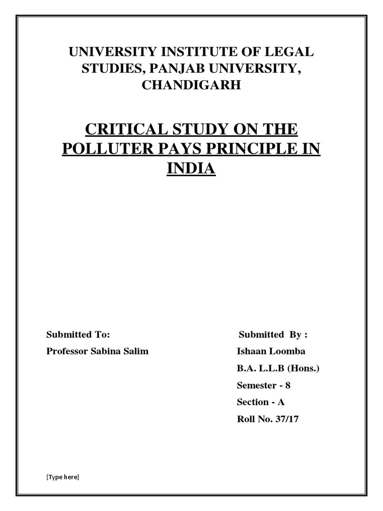 Environmental Law Project-3 | PDF | Externality | Pollution