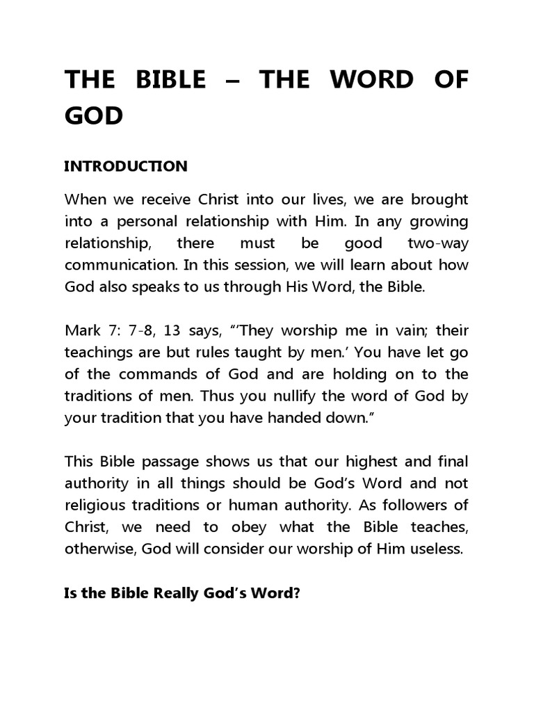 The Bible - The Word of GOD | PDF | Bible | Revelation