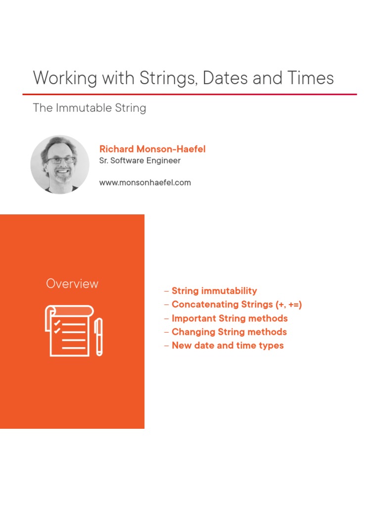 Working With Strings, Dates and Times: The Immutable String | PDF