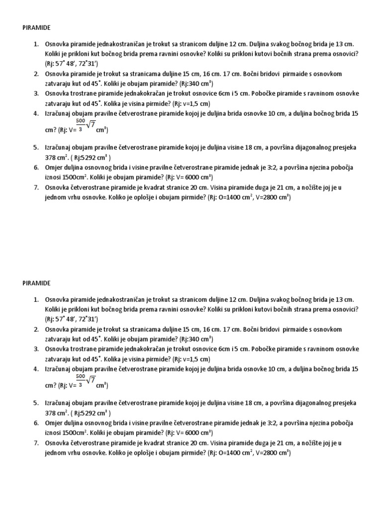 Vjezba-Piramide 2 | PDF