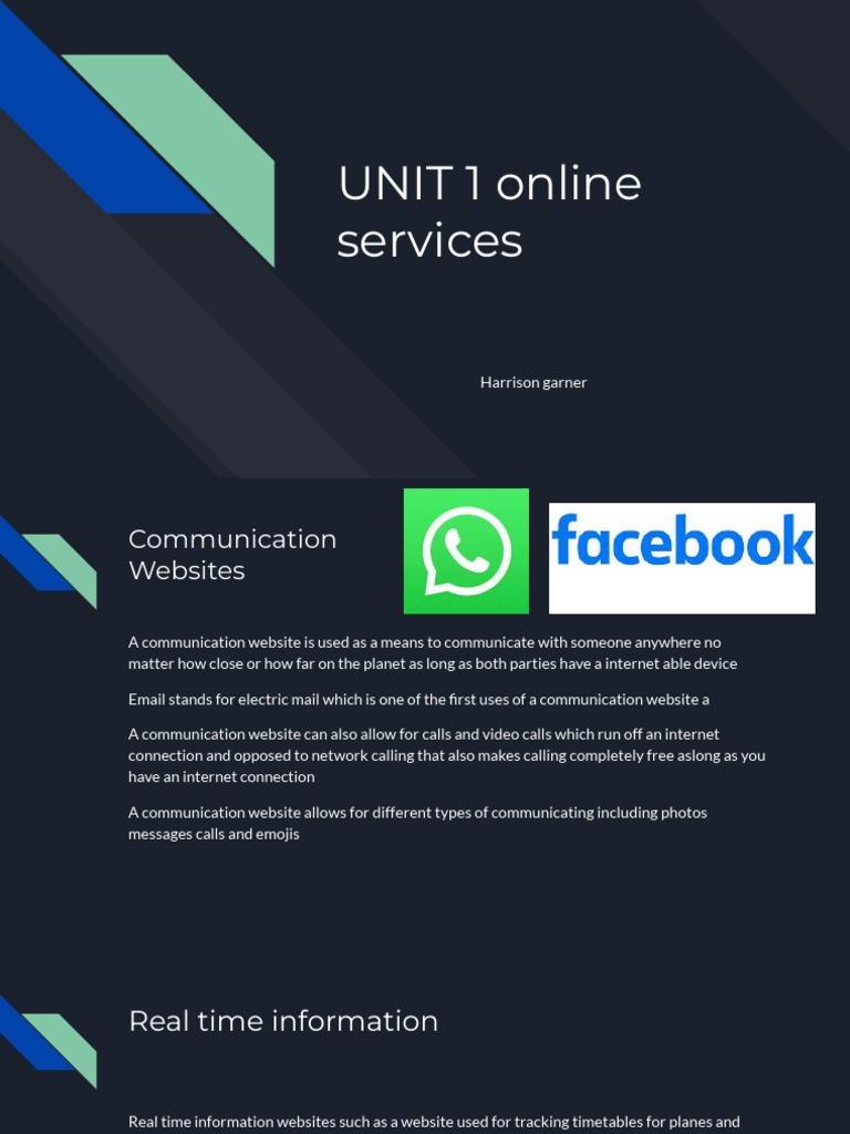 Unit 1 Online Services Harrison Garner | PDF | You Tube | Websites