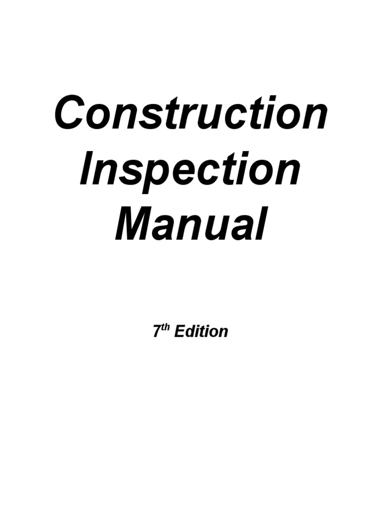 Construction Inspection Manual | Download Free PDF | Architect | Employment