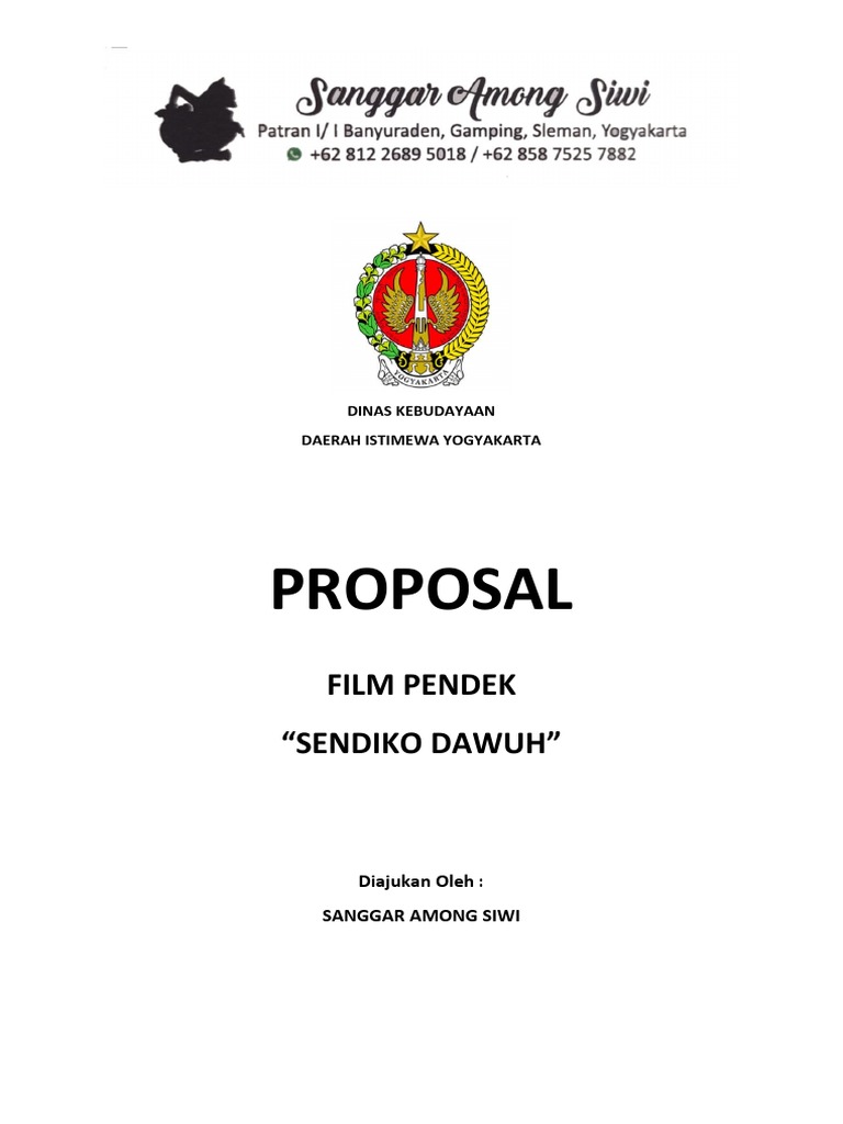 Proposal Film Pendek Penggiat Seni Dan Budaya Tahun Sanggar Seni Among ...