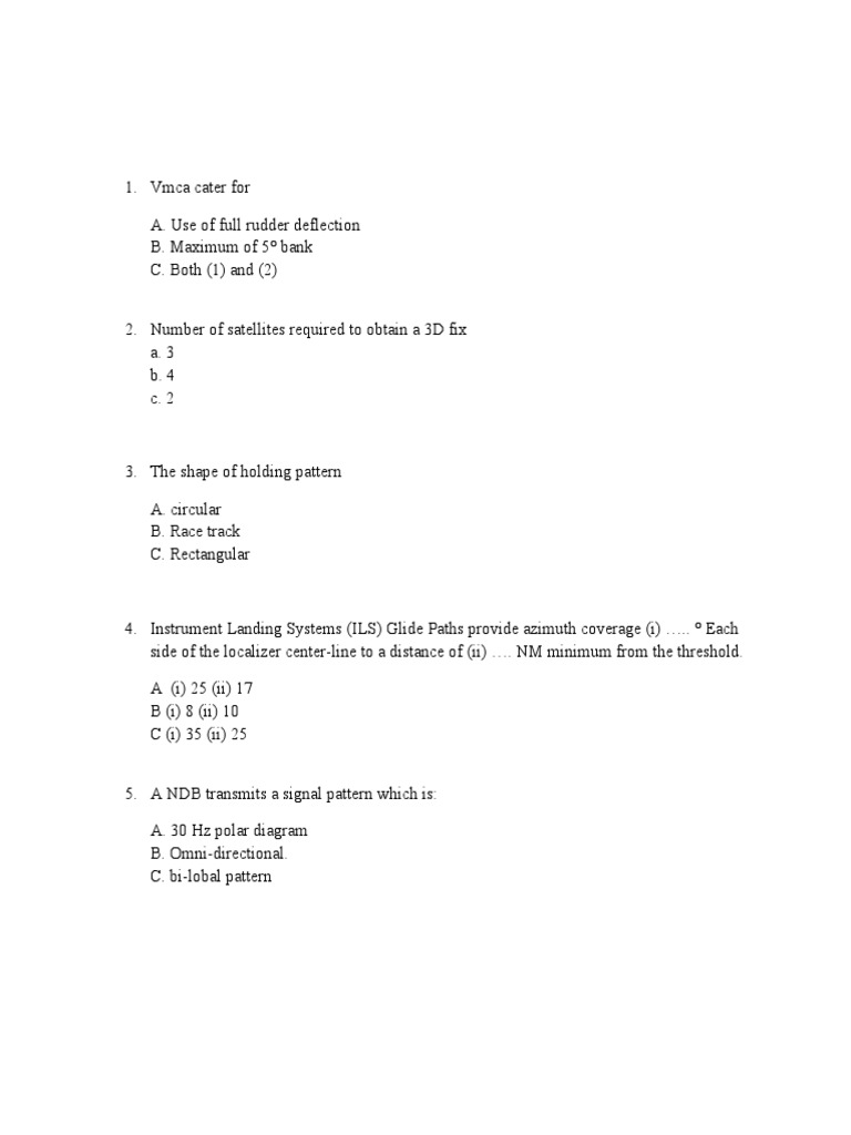 Important Questions Nav | PDF | Navigation | Aerospace