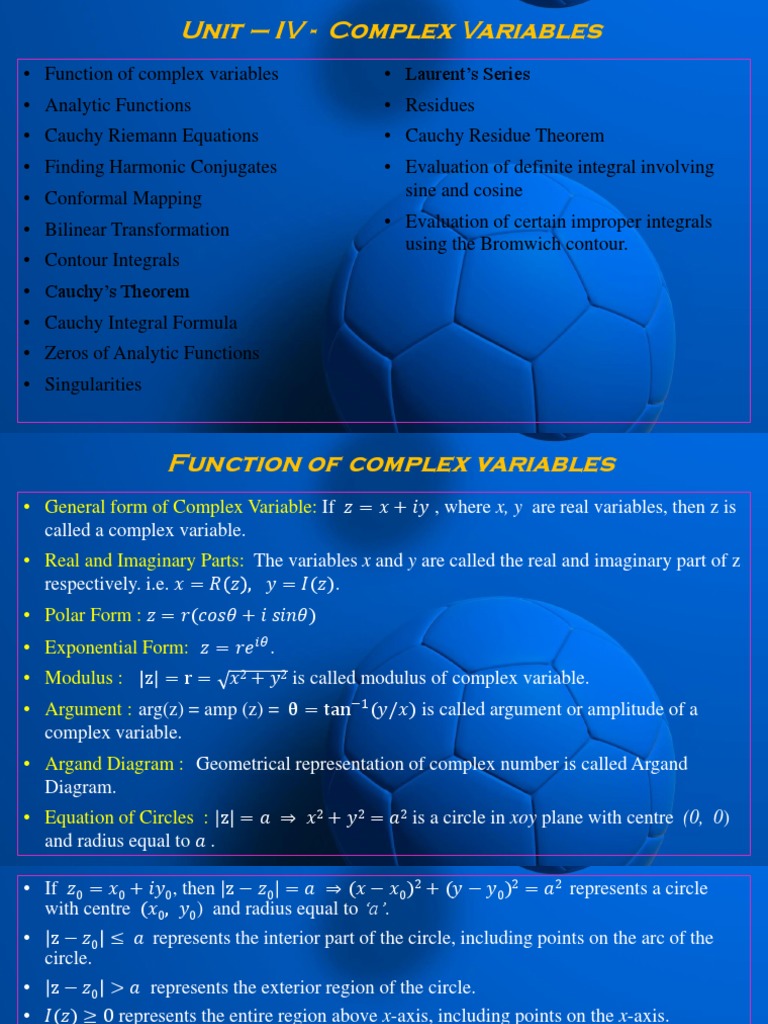 Complex Variables and Analytic Functions | PDF | Complex Number | Holomorphic Function