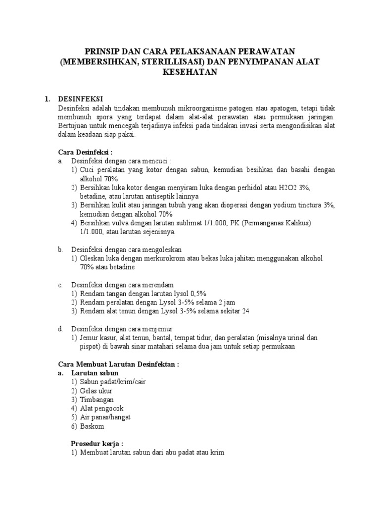 Disinfeksi Alkes | PDF