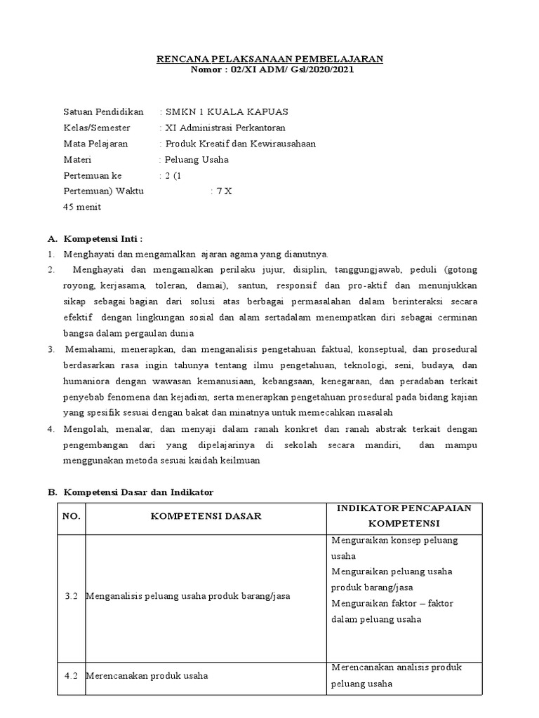 Contoh RPP Microteaching | PDF