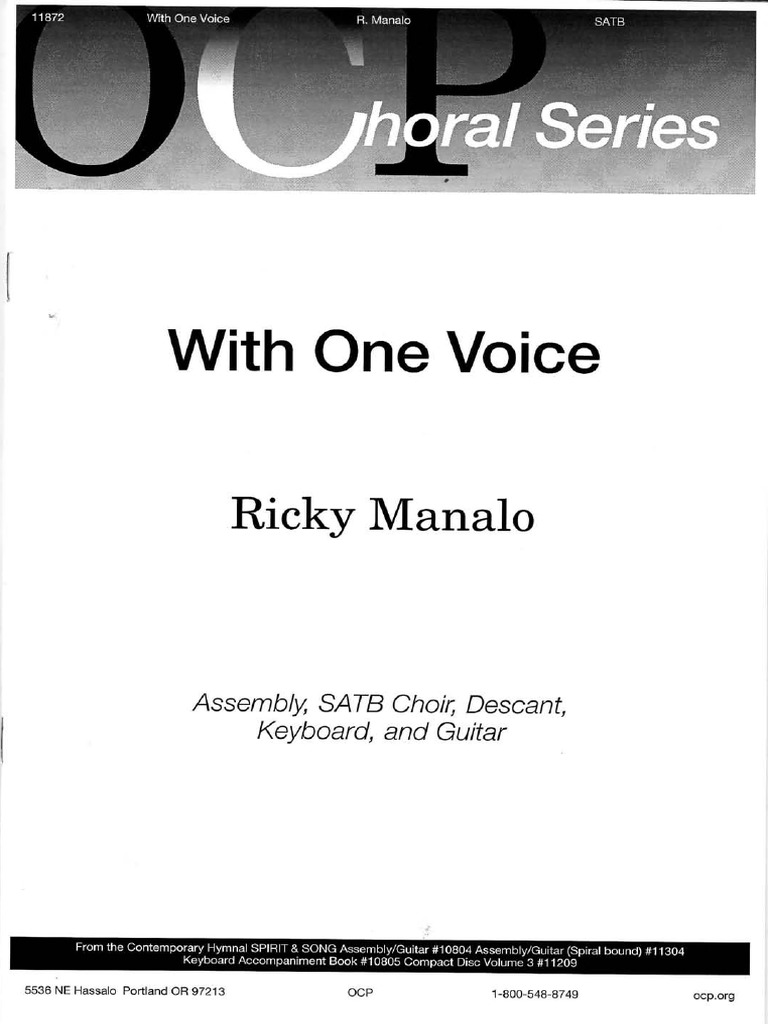With One Voice - Ricky Manalo | PDF