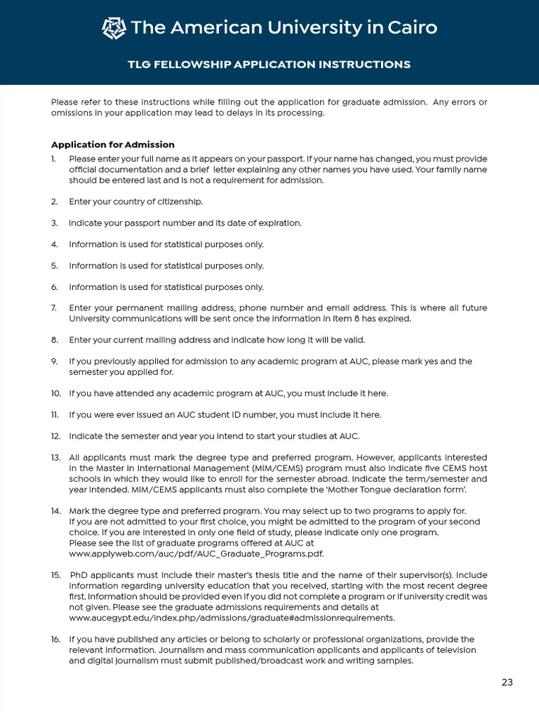 Instructions Graduate Application-TLG 2021-2022 | PDF | University And ...