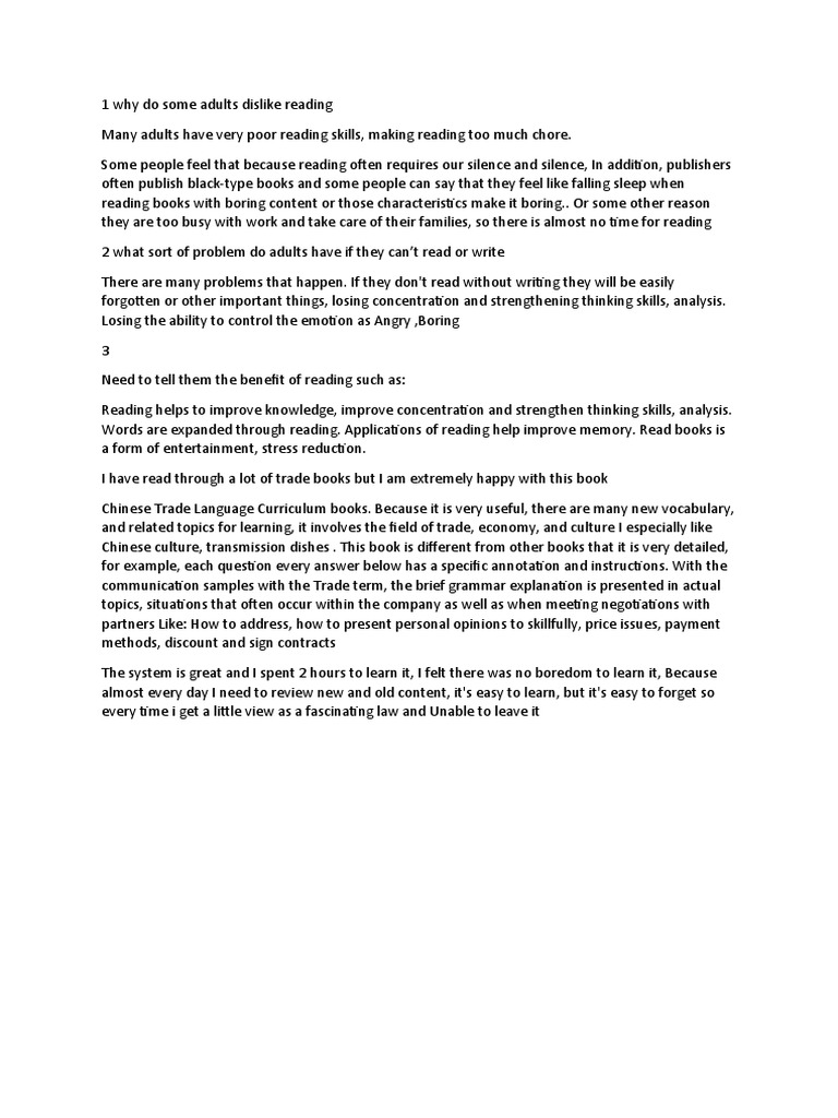 1 Why Do Some Adults Dislike Reading | PDF